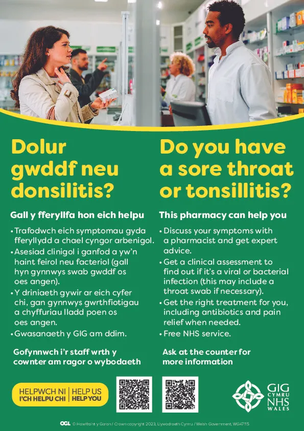 Sore Throat A4 Poster BILINGUAL