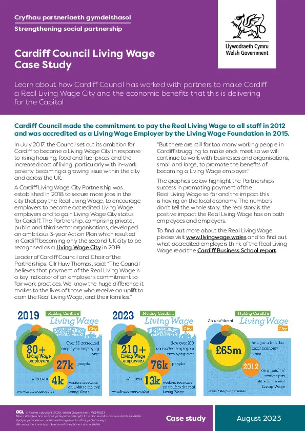 Cardiff Council Living Wage - Social Partnership Case Study