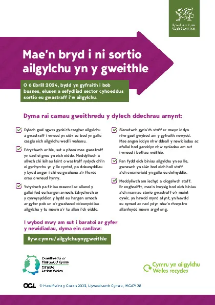 A5 checklist poster Welsh